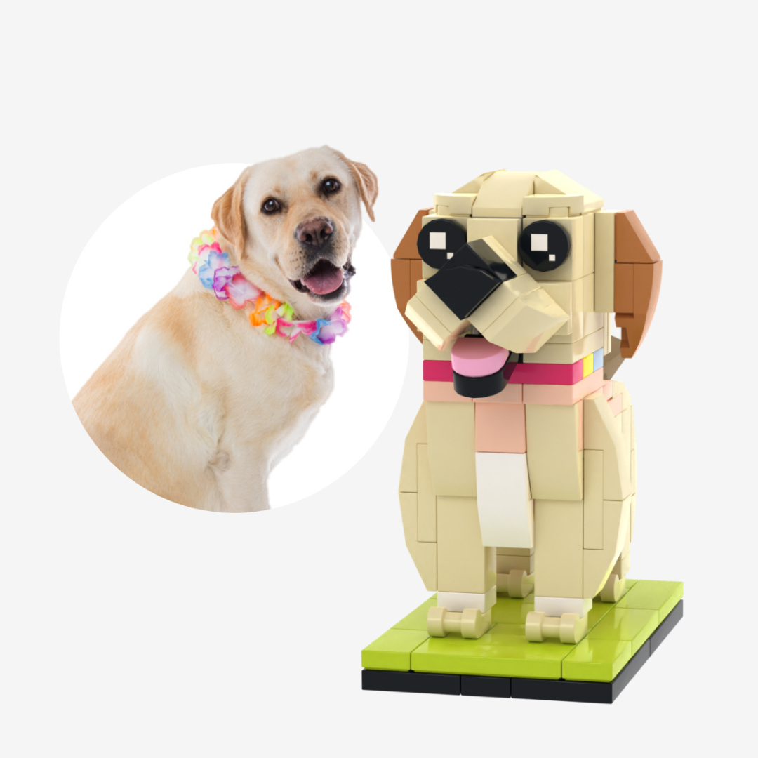 Custom Dog Figure with Fully Body Customized Brick Edition