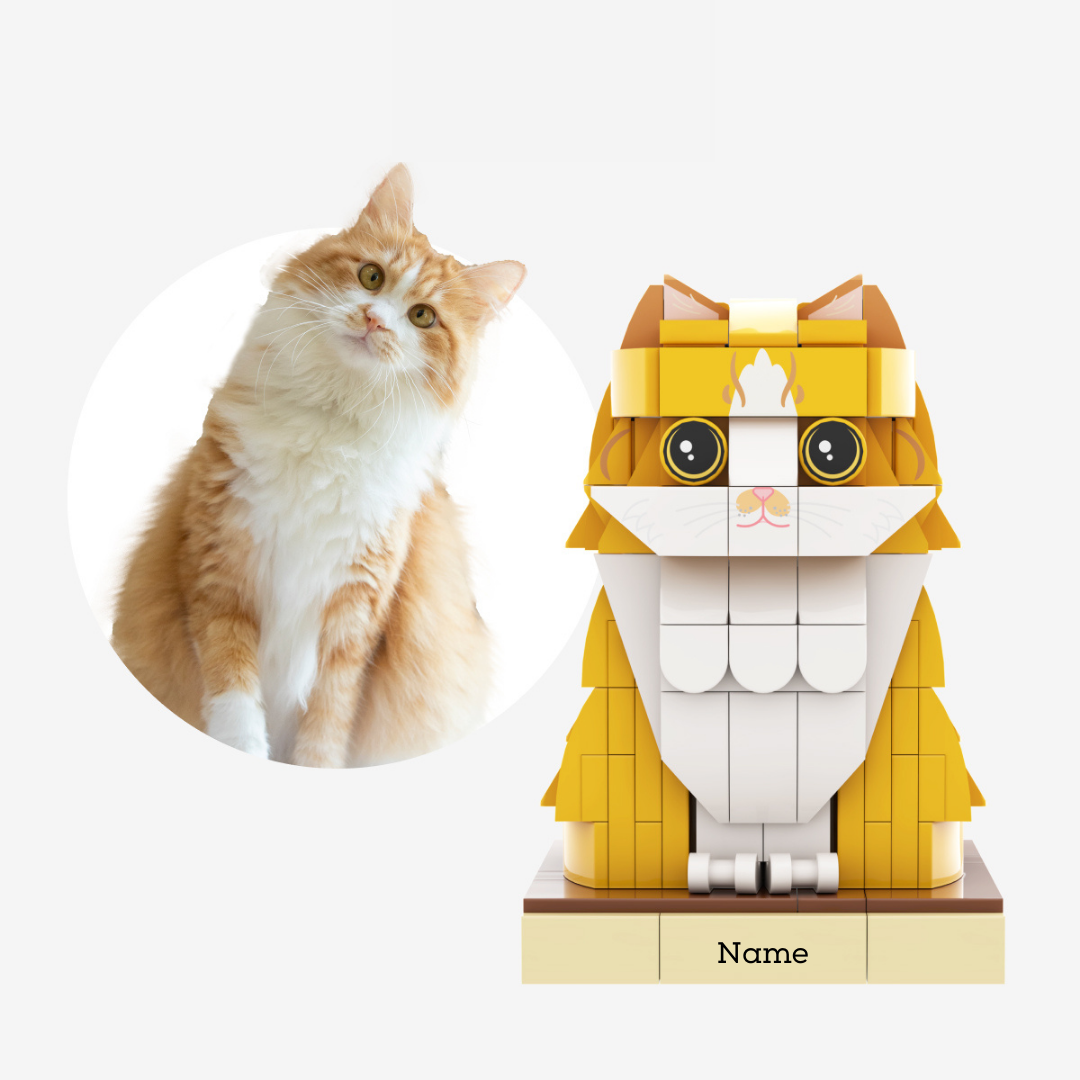 Personalized Cute Cat Brick Figure